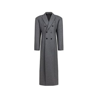 LGN Louis Gabriel Nouchi Manteau long en laine m&eacute;lang&eacute;e