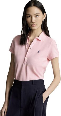 Ralph Lauren Elastisches Poloshirt f&uuml;r Damen, Slim Fit, Pink, Medium