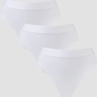 MyProtein String taille mi-haute MP pour femmes (lot de 3) - Blanc - S