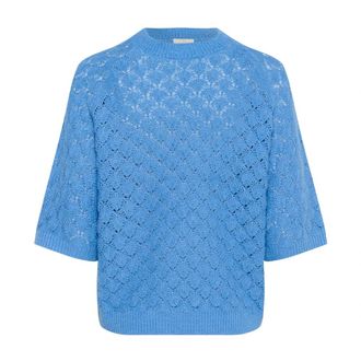 Kaffe Rundhals-Strickware - - Knitwear - Damen - Blau - XS