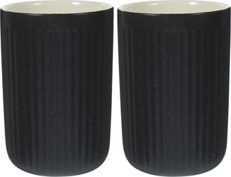 BESPORTBLE 2 St&uuml;ck Zahnputzbecher aus Wiederverwendbarem Keramikmaterial Stilvoller Badezimmerbecher mit Geriffeltem Design Leicht und Tragbar f&uuml;r Zuhause Reise 