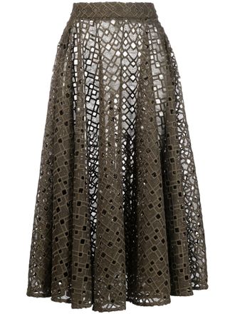 Atu Body Couture jupe plissée à oeillets - Vert