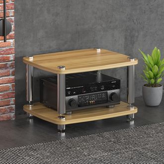 Generic HiFi Regal 4-stufiges Stereo-St&auml;nder, HiFi-Lautsprechergeh&auml;use Mit Vibrationsd&auml;mpfung, Modernes Stereo-Rack Aus Holz for Gaming, Besprechungsr&auml;ume, Wo