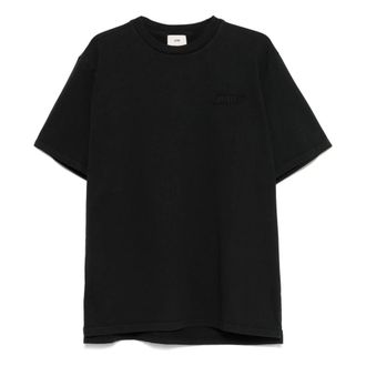 Autry Homme, Tops, Noir, Taille: S T-shirt noir à col rond et patch logo