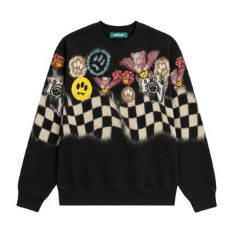 Barrow Checkerboard Graphic Sweatshirt - - Sweatshirts & Hoodies - Herren - Schwarzk - S