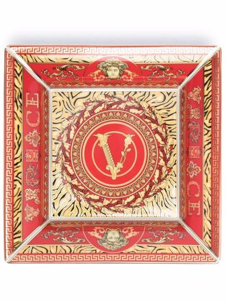 Versace assiette carrée Virtus Holiday - Rouge