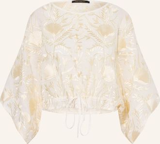 Greek Archaic Kori Cropped-Blusenshirt Blossom weiss