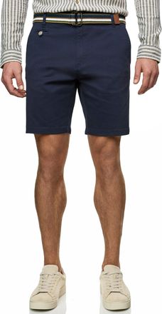 Indicode Herren INThews Chino Shorts mit 4 Taschen aus 98% Baumwolle | Bermuda Sommershorts für Männer Navy, L