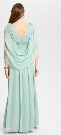 Swing Abendkleid - Abendkleid aus Crinkle Chiffon mit Schal-Cape Taillierter Schnitt mit flie&szlig;endem Rockteil