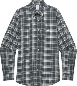 Brooks Brothers Chemise coupe droite &agrave; col boutonn&eacute; - Homme - Chemises - Gris - Taille: L