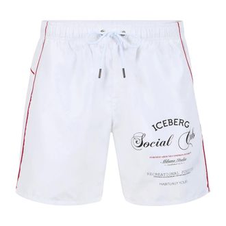 Iceberg Homme, Maillots de bain, Blanc, Taille: XL Boxer de bain imprim&eacute;