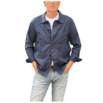 Nn.07 Olav 1454 Overshirt - - Jackets - Herren - Blau - L
