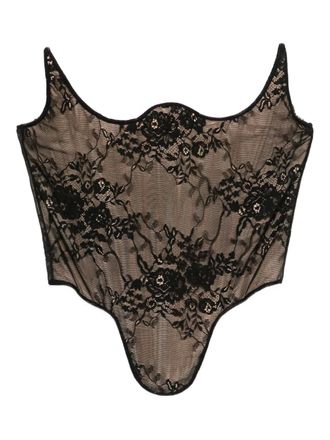 Giuseppe Di Morabito haut-corset en dentelle - Noir