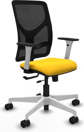 Piqueras y Crespo Computerstuhl, neigbar, mit wei&szlig;en und schwarzen Armlehnen, h&ouml;henverstellbare Lendenwirbelst&uuml;tze, ausgestattet mit Syncro/Traslack und Schneideschaum,