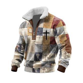 Generic Sweat-shirt pour homme sans capuche - Col roul&eacute; - Demi-fermeture &eacute;clair - Manches longues - Pull en polaire confortable - T-shirt de sport d&eacute;contract&eacute;