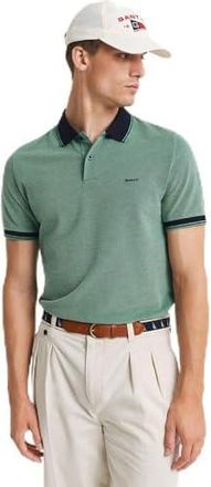GANT 4-col Oxford SS Pique Polo, Vert Beurre, XXL Hommes