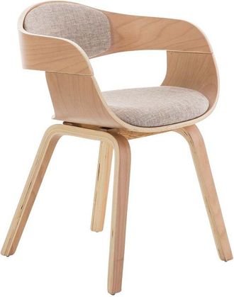 Clp Chaise retro Kingston en tissu Nature / Cr&egrave;me