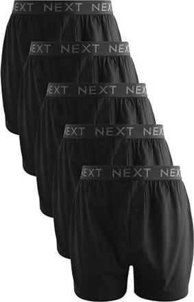 Next Homme Boxers Amples, Lot de 5 Noir XXL