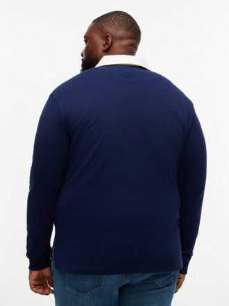 Tommy Hilfiger Big & Tall Rugbyshirt BT-ESSENTIAL SOLID RUGBY Gro&szlig;e Gr&ouml;&szlig;en, kontrastfarbener Kragen