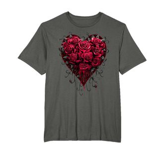 Spiral Original - blutendes Herz - Gothic Rosen T-Shirt