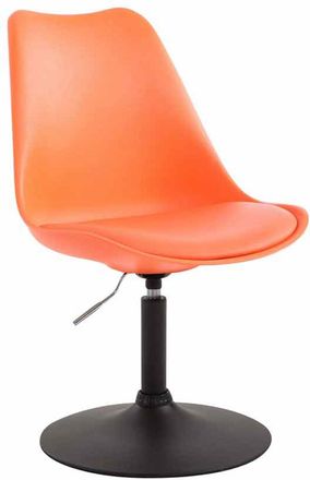 Clp Esszimmerstuhl Maverick Kunststoff I höhenverstellbarer Lehnstuhl I Drehstuhl mit Trompetenfuß I Sitzhöhe von ca. 43-48 cm, Farbe:orange, Gestell Farb