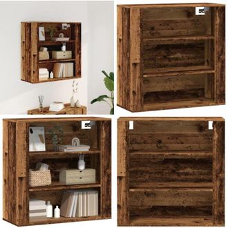 vidaXL Wandschrank Altholz-Optik 80x33x80 cm Holzwerkstoff - Vidaxl