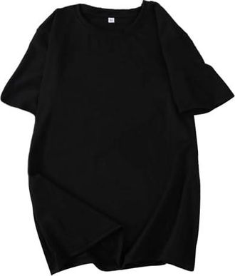 Generic Chemise unie à manches courtes pour femme, coupe classique, couleur unie, col rond, manches courtes, t-shirt pour la vie quotidienne, cadeaux de Noël,