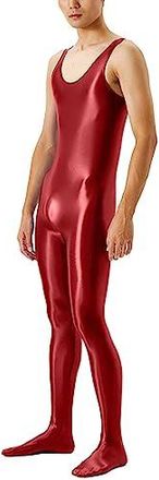 Generic Combinaison de compression pour homme - Effet mouillé - T-shirt de compression Rashguard - Manches longues - En latex - Avec pantalon de compression -