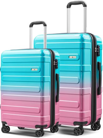 Tolino Handgep&auml;ck, Gep&auml;ck, Hardside mit Rollen, von Fluggesellschaften zugelassenes TSA-Schloss, PC + ABS, leichte Handgep&auml;ckkoffer f&uuml;r Damen, Candy, 2 Sets(