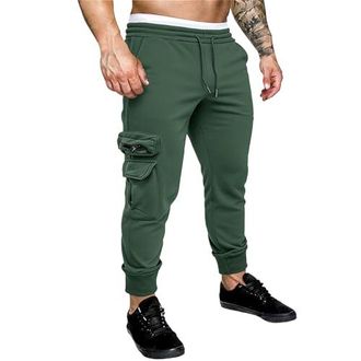 Generic Pantalon de jogging pour homme - Coupe ajust&eacute;e - Couleur unie - Avec plusieurs poches - Taille &eacute;lastique avec cordon de serrage - Confortable et respi