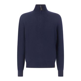 Jacob Cohen Pull Col Roul&eacute; Demi-Zip - Homme - Pulls - Bleu - Taille: XL