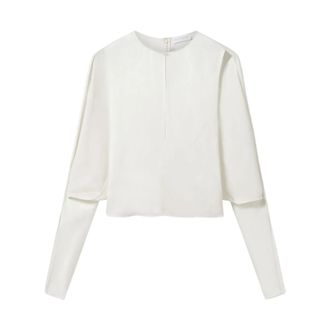 Stella McCartney Satin Cut-Out Top - - Blouses & Shirts - Damen - Beige - M