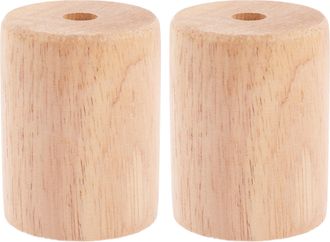 Lurrose 2 Stück Hohlstab Lampenfuß aus Massivem Holz Fassung Tischlampenzubehör mit Vorgebohrten Löchern Praktischer Ersatz für Nachttischlampe