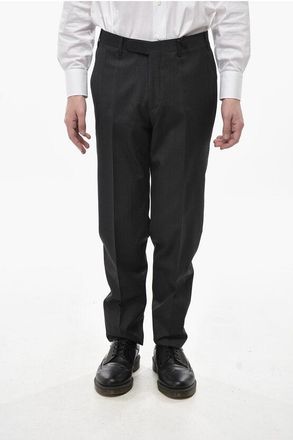 Corneliani Fresco Wool Trousers with Belt Loops size 46