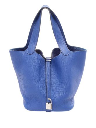 Herm&egrave;s 2011 Taurillon Clemence Picotin Lock MM Handtasche - Blau