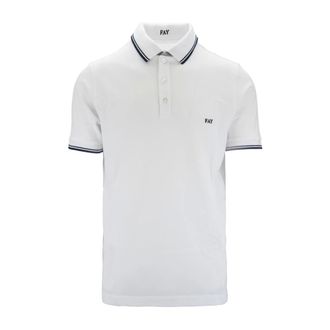 Fay Homme, Tops, Blanc, Taille: 2XL Polo Boutonné