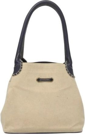 Burberry Pre-owned Toile sacs-main - Femme - Pre-owned - Beige - Taille: ONE Size