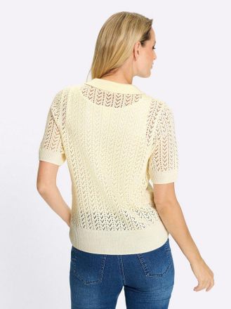 Heine Strickpullover Ajour-Pullover Kurzarm Ajour