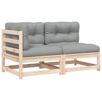 vidaXL Gartensofa mit Kissen 2-Sitzer Massivholz Kiefer vidaXL