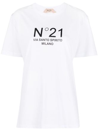 N&deg;21 t-shirt &agrave; logo imprim&eacute; - Blanc