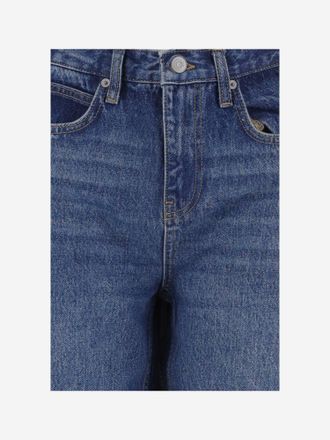 Frankie Shop Washed Cotton Denim Jeans - Blue