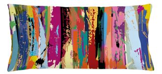 Abakuhaus Abstrakt Kissenbezug, Vibrierende Regenbogen-Entwurf, Dekokissenhüllen Waschbar Inn/Outdoor Beidseitiger Druck mit Reißverschluß, 90 x 40 cm, Rot Fuch