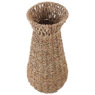 Aboofan Geflochtene Blumenvase aus Handgewebtem Material Einfacher Gro&szlig;er Blumentopf im Landhausstil Dekorative Vase f&uuml;r Trockenblumen und Wohnraumgestaltung