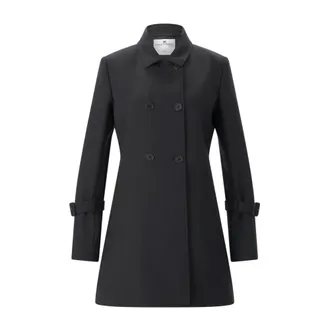 Courr&egrave;ges Femme, Manteaux, Noir, Taille: 38 FR Manteau Double-Boutonnage