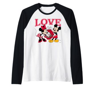 Disney Mickey Mouse And Minnie Love Valentine Raglan