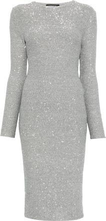 Fabiana Filippi Midikleid mit Pailletten - Grau