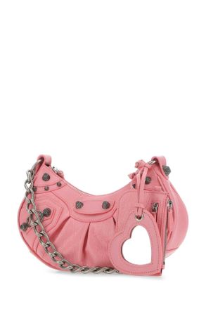 Balenciaga Womens Pink Nappa Leather Le Cagole Xs Crossbody Bag 5812 Borse A Tracolla
