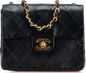 Chanel Hobo Bags - Mini Square Classic Lambskin Single Flap - Gr. unisize - in Schwarz - für Damen