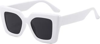 Generic Lunettes De Soleil Carr&eacute;es For Hommes Et Femmes, Id&eacute;ales For Les Voyages, La Conduite Ou Trajets Quotidiens(White)