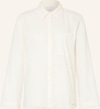 Calvin Klein Hemdbluse Aus Lochspitze weiss